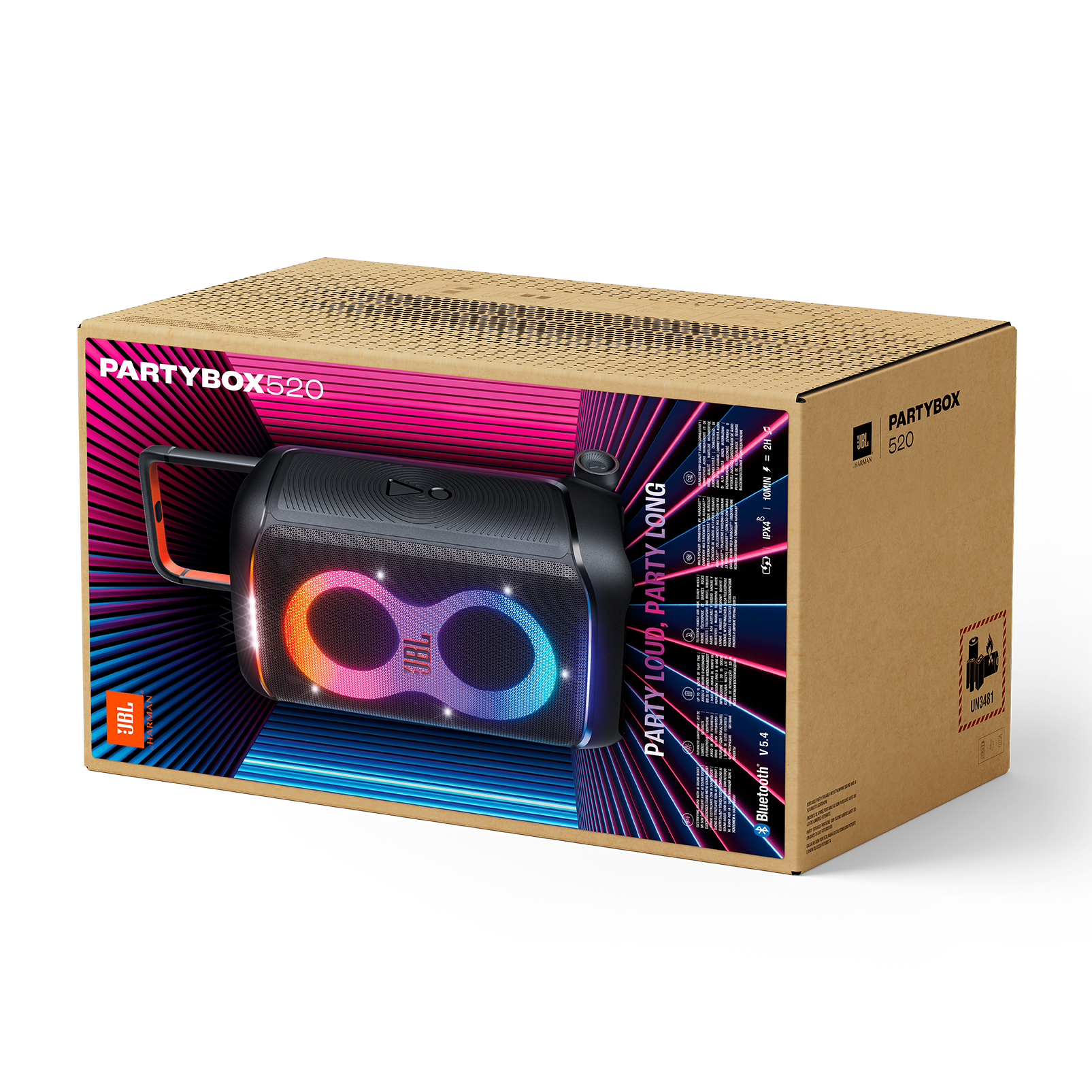 JBL PartyBox 520 | Portable battery-powered party speaker with powerful and loud sound